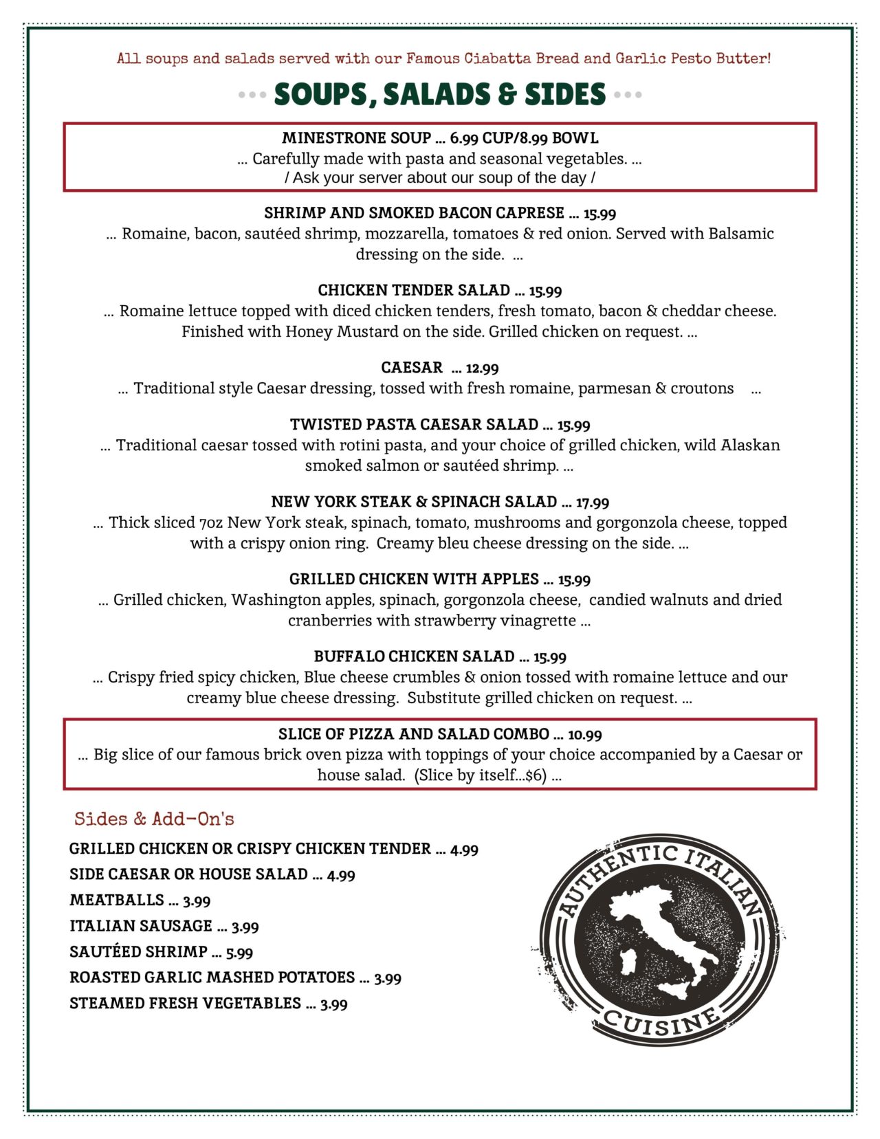 Handmade Italian Food Graham, WA | Amici Italian Eatery